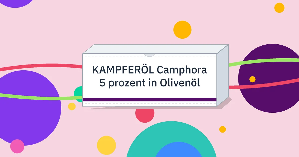 Symbolbild: Packung mit der Aufschrift KAMPFERÖL Camphora 5 prozent in Olivenöl (PZN 18432154) – Verfügbarkeit und Bezug in Apotheken in Frankfurt am Main