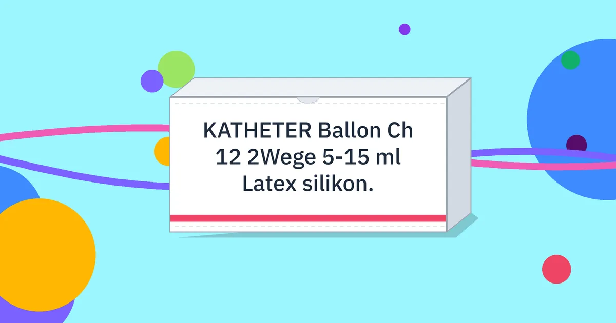 Symbolbild: Packung mit der Aufschrift KATHETER Ballon Ch 12 2Wege 5-15 ml Latex silikon. (PZN 06863541) – Verfügbarkeit und Bezug in Apotheken in Frankfurt am Main