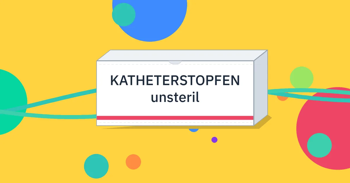 Symbolbild: Packung mit der Aufschrift KATHETERSTOPFEN unsteril (PZN 00206575) – Verfügbarkeit und Bezug in Apotheken in Frankfurt am Main