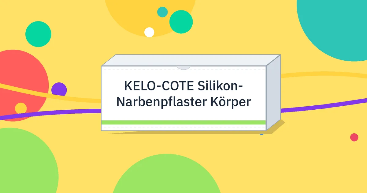 Symbolbild: Packung mit der Aufschrift KELO-COTE Silikon-Narbenpflaster Körper (PZN 18359316) – Verfügbarkeit und Bezug in Apotheken in Frankfurt am Main