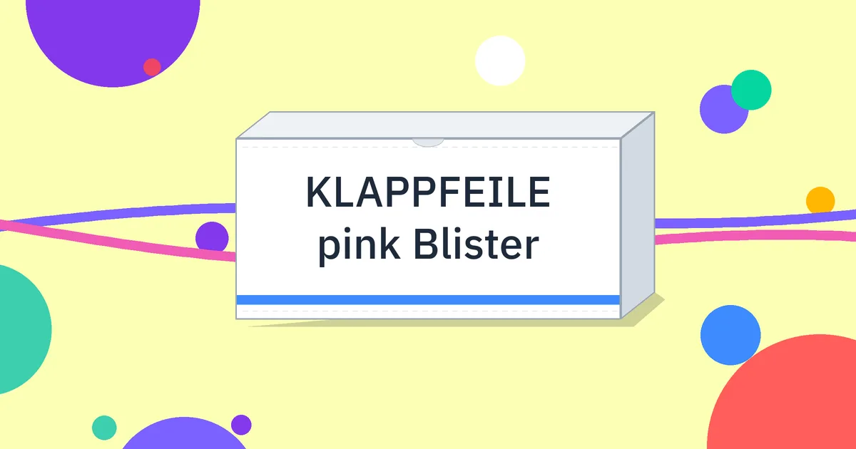 Symbolbild: Packung mit der Aufschrift KLAPPFEILE pink Blister (PZN 01578540) – Verfügbarkeit und Bezug in Apotheken in Frankfurt am Main