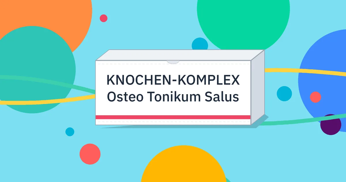 Symbolbild: Packung mit der Aufschrift KNOCHEN-KOMPLEX Osteo Tonikum Salus (PZN 19130662) – Verfügbarkeit und Bezug in Apotheken in Frankfurt am Main