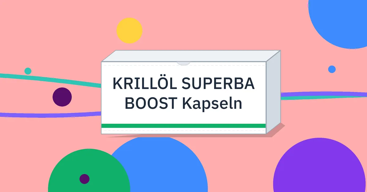 Symbolbild: Packung mit der Aufschrift KRILLÖL SUPERBA BOOST Kapseln (PZN 19197873) – Verfügbarkeit und Bezug in Apotheken in Frankfurt am Main
