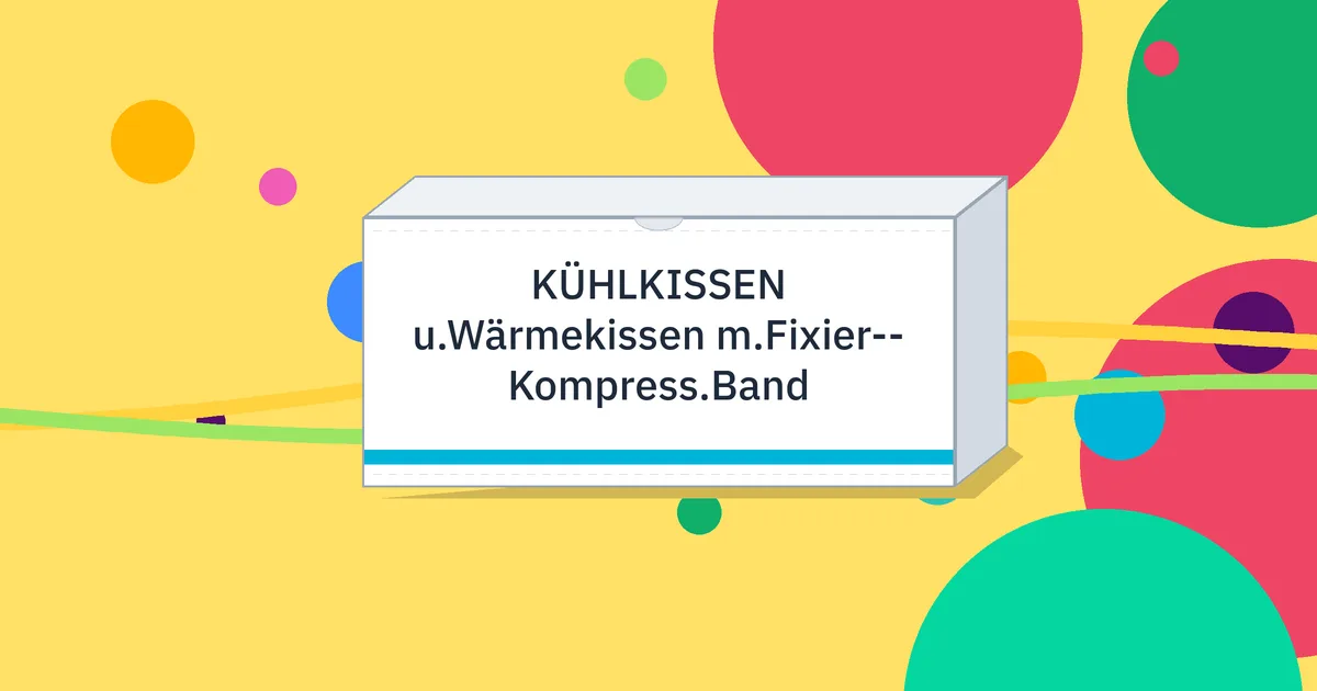 Symbolbild: Packung mit der Aufschrift KÜHLKISSEN u.Wärmekissen m.Fixier--Kompress.Band (PZN 17314010) – Verfügbarkeit und Bezug in Apotheken in Frankfurt am Main