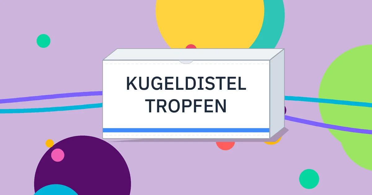 Symbolbild: Packung mit der Aufschrift KUGELDISTEL TROPFEN (PZN 15229004) – Verfügbarkeit und Bezug in Apotheken in Frankfurt am Main