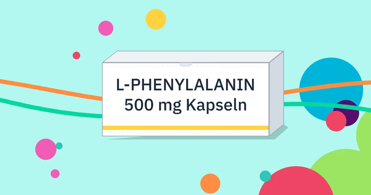 Symbolbild: Packung mit der Aufschrift L-PHENYLALANIN 500 mg Kapseln (PZN 14279230) – Verfügbarkeit und Bezug in Apotheken in Frankfurt am Main