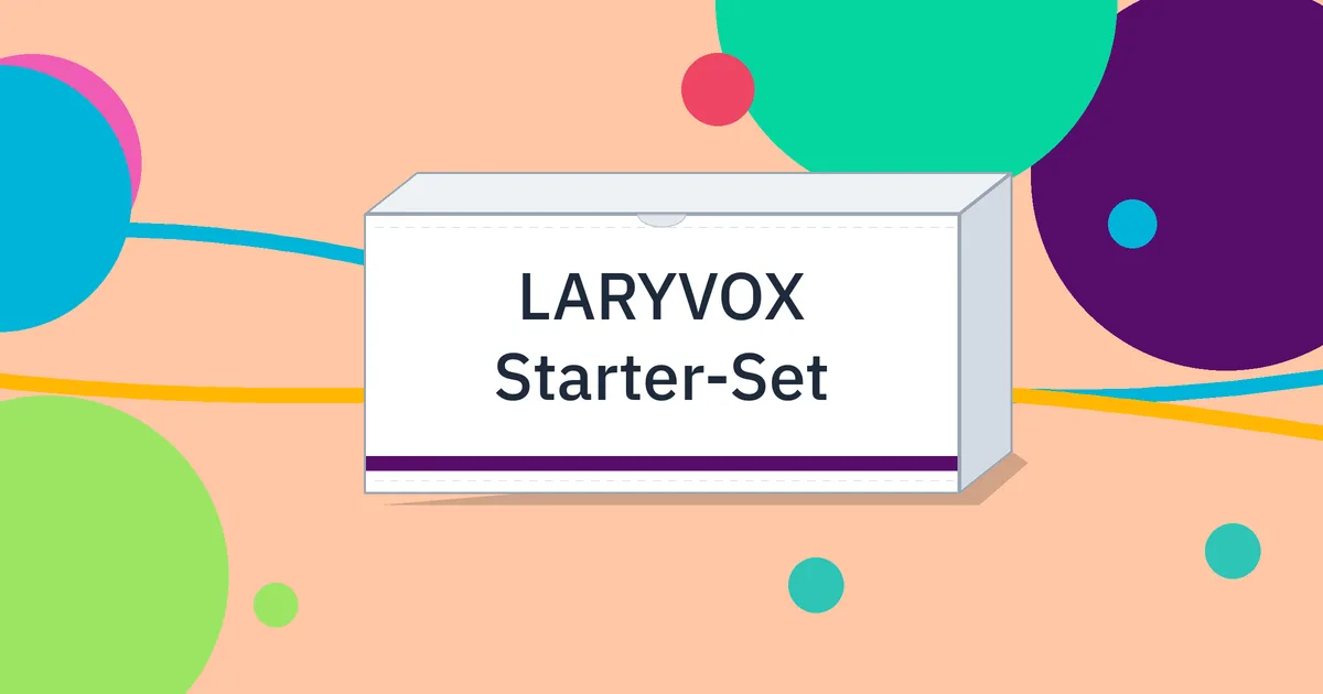 Symbolbild: Packung mit der Aufschrift LARYVOX Starter-Set (PZN 10356666) – Verfügbarkeit und Bezug in Apotheken in Frankfurt am Main