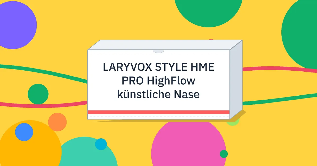 Symbolbild: Packung mit der Aufschrift LARYVOX STYLE HME PRO HighFlow künstliche Nase (PZN 16703778) – Verfügbarkeit und Bezug in Apotheken in Frankfurt am Main