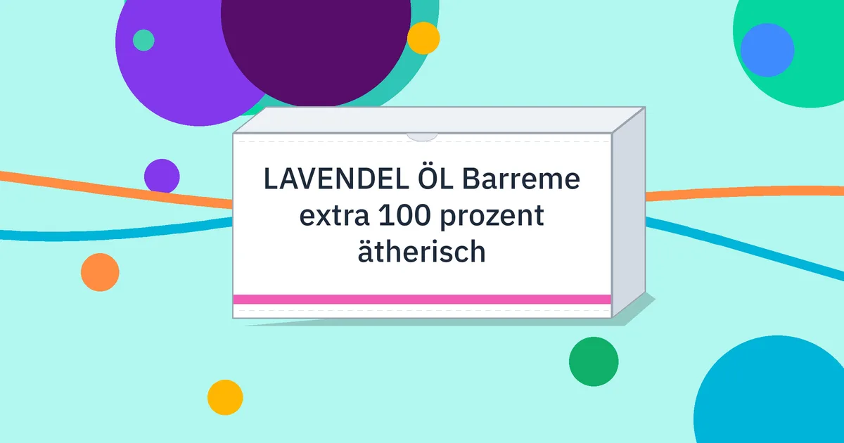Symbolbild: Packung mit der Aufschrift LAVENDEL ÖL Barreme extra 100 prozent ätherisch (PZN 07204645) – Verfügbarkeit und Bezug in Apotheken in Frankfurt am Main