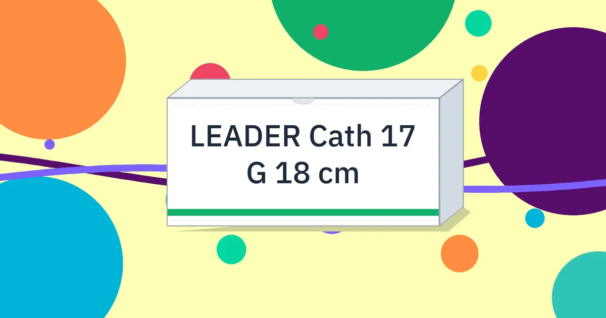 Symbolbild: Packung mit der Aufschrift LEADER Cath 17 G 18 cm (PZN 09380464) – Verfügbarkeit und Bezug in Apotheken in Frankfurt am Main