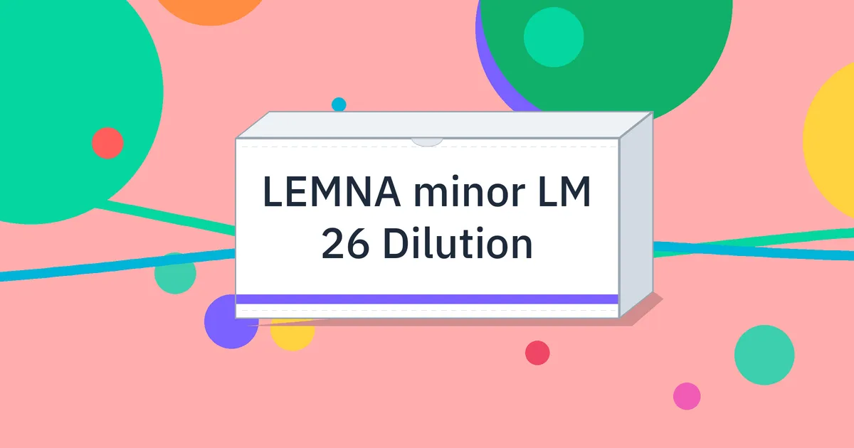 Symbolbild: Packung mit der Aufschrift LEMNA minor LM 26 Dilution (PZN 13525129) – Verfügbarkeit und Bezug in Apotheken in Frankfurt am Main