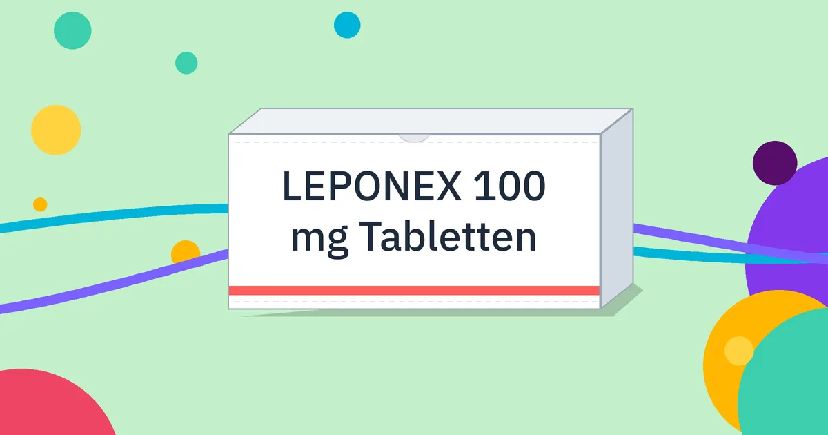 Symbolbild: Packung mit der Aufschrift LEPONEX 100 mg Tabletten (PZN 08757056) – Verfügbarkeit und Bezug in Apotheken in Frankfurt am Main