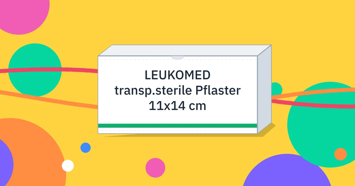 Symbolbild: Packung mit der Aufschrift LEUKOMED transp.sterile Pflaster 11x14 cm (PZN 15316281) – Verfügbarkeit und Bezug in Apotheken in Frankfurt am Main