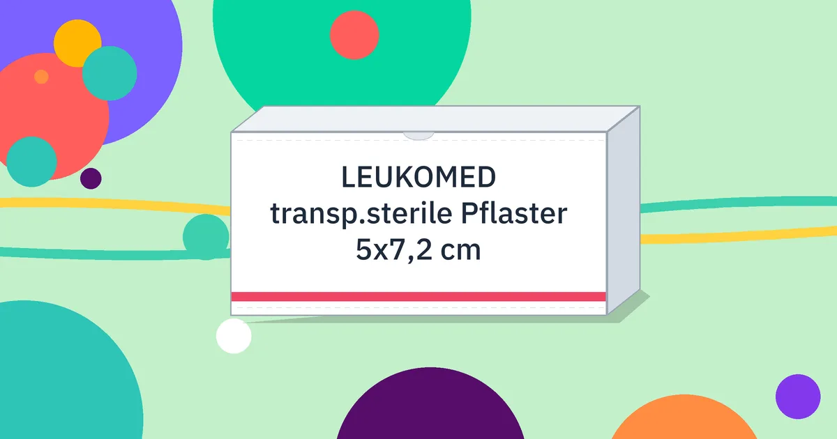 Symbolbild: Packung mit der Aufschrift LEUKOMED transp.sterile Pflaster 5x7,2 cm (PZN 12657283) – Verfügbarkeit und Bezug in Apotheken in Frankfurt am Main