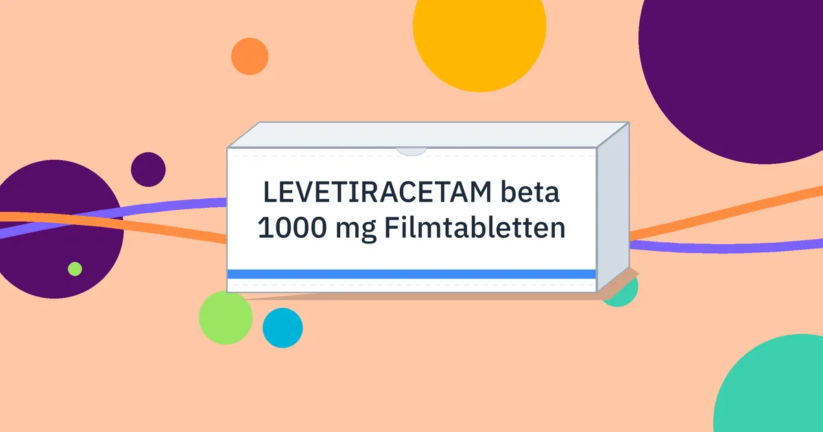 Symbolbild: Packung mit der Aufschrift LEVETIRACETAM beta 1000 mg Filmtabletten (PZN 08841153) – Verfügbarkeit und Bezug in Apotheken in Frankfurt am Main