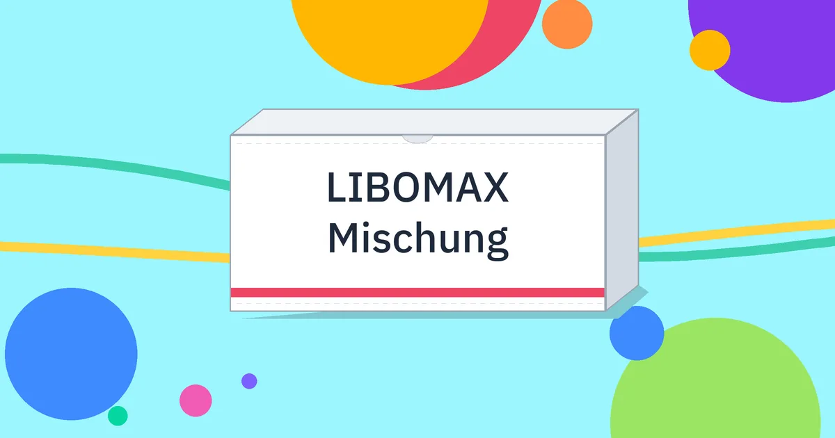 Symbolbild: Packung mit der Aufschrift LIBOMAX Mischung (PZN 13725443) – Verfügbarkeit und Bezug in Apotheken in Frankfurt am Main