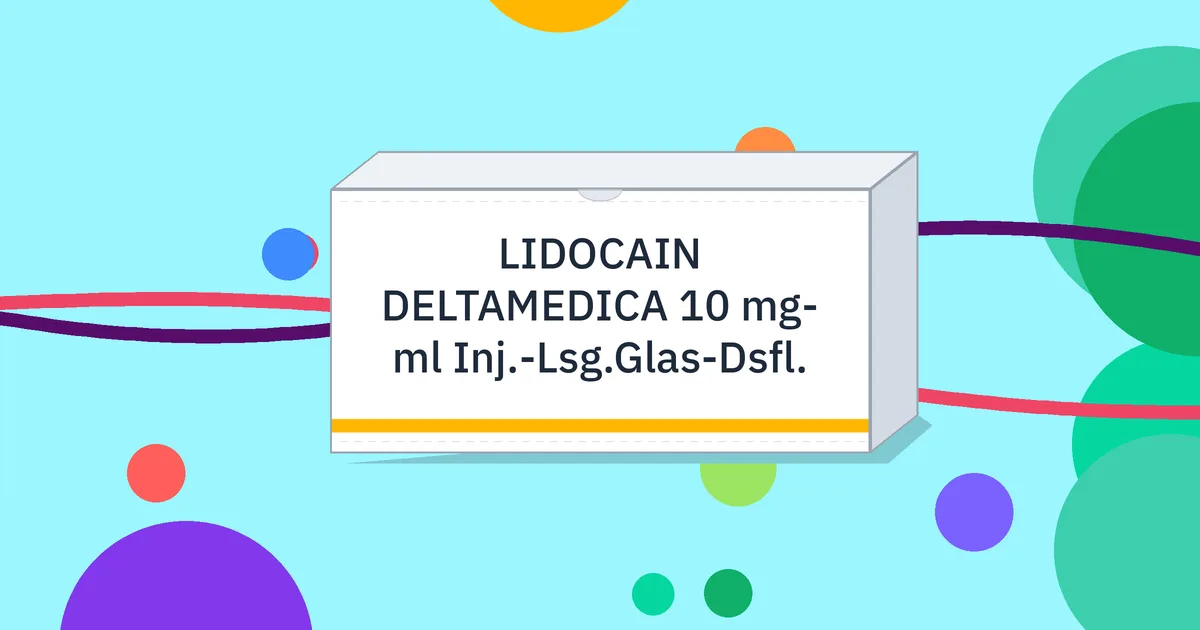 Symbolbild: Packung mit der Aufschrift LIDOCAIN DELTAMEDICA 10 mg-ml Inj.-Lsg.Glas-Dsfl. (PZN 09220298) – Verfügbarkeit und Bezug in Apotheken in Frankfurt am Main