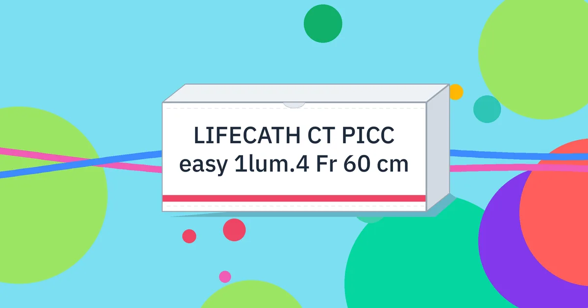 Symbolbild: Packung mit der Aufschrift LIFECATH CT PICC easy 1lum.4 Fr 60 cm (PZN 15209148) – Verfügbarkeit und Bezug in Apotheken in Frankfurt am Main