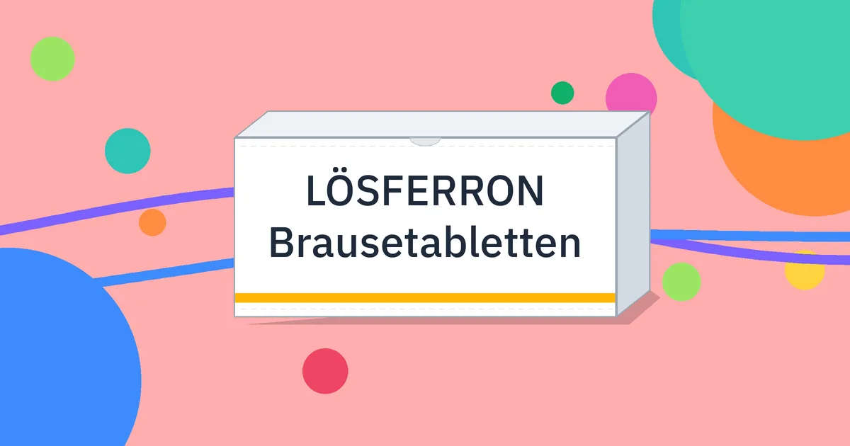 Symbolbild: Packung mit der Aufschrift LÖSFERRON Brausetabletten (PZN 04660414) – Verfügbarkeit und Bezug in Apotheken in Frankfurt am Main