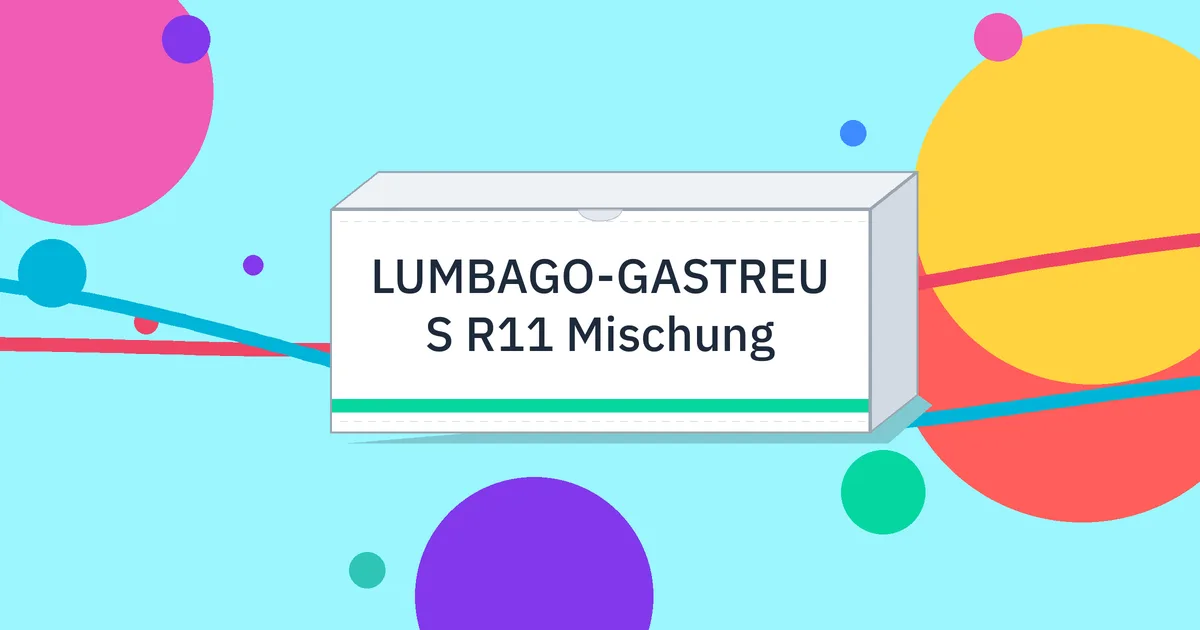 Symbolbild: Packung mit der Aufschrift LUMBAGO-GASTREU S R11 Mischung (PZN 01686666) – Verfügbarkeit und Bezug in Apotheken in Frankfurt am Main