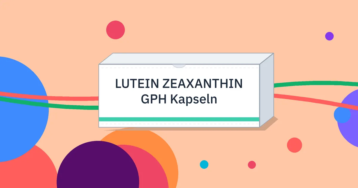 Symbolbild: Packung mit der Aufschrift LUTEIN ZEAXANTHIN GPH Kapseln (PZN 03166942) – Verfügbarkeit und Bezug in Apotheken in Frankfurt am Main