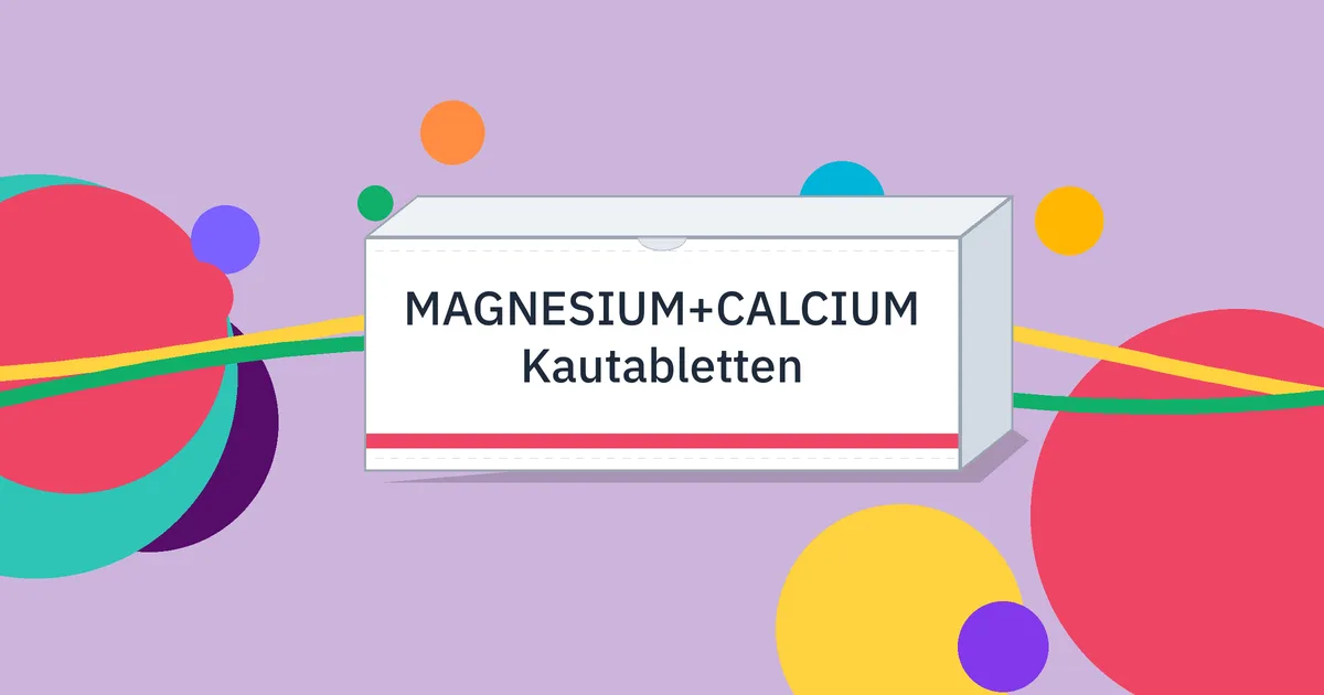 Symbolbild: Packung mit der Aufschrift MAGNESIUM+CALCIUM Kautabletten (PZN 01169652) – Verfügbarkeit und Bezug in Apotheken in Frankfurt am Main
