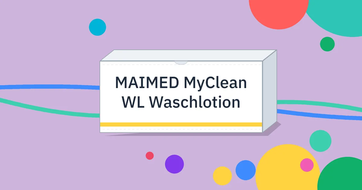 Symbolbild: Packung mit der Aufschrift MAIMED MyClean WL Waschlotion (PZN 10306119) – Verfügbarkeit und Bezug in Apotheken in Frankfurt am Main