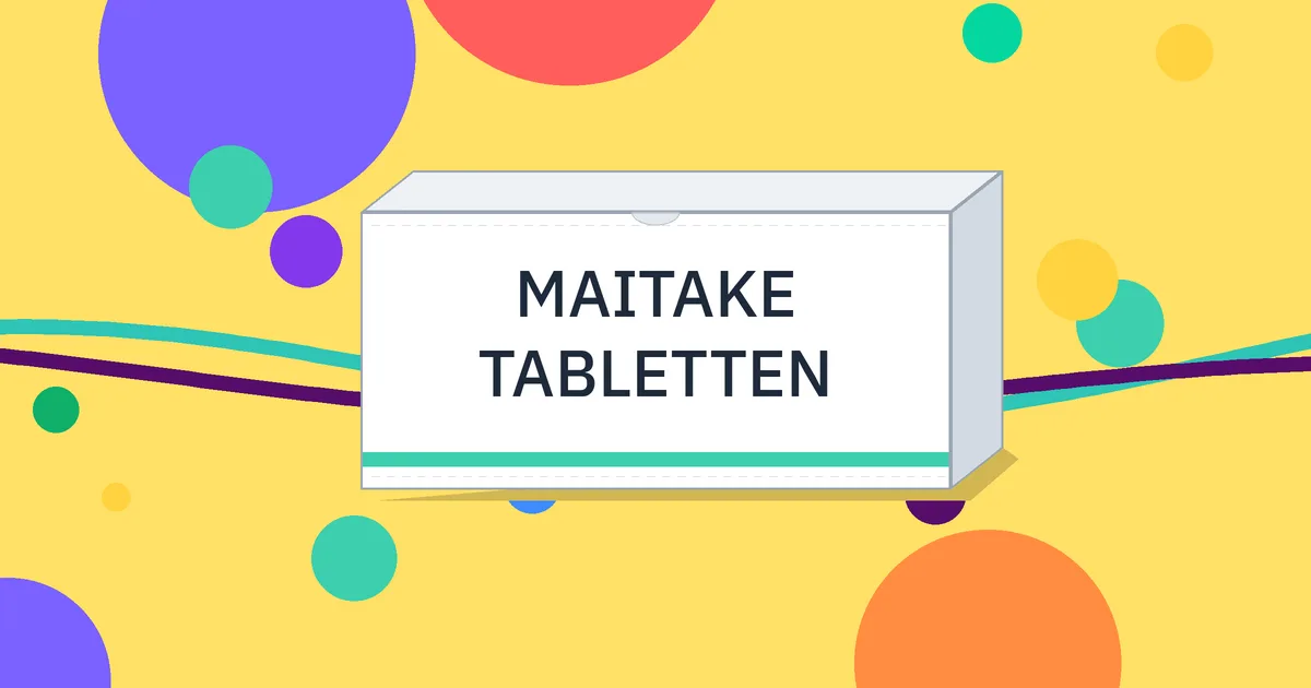 Symbolbild: Packung mit der Aufschrift MAITAKE TABLETTEN (PZN 04928041) – Verfügbarkeit und Bezug in Apotheken in Frankfurt am Main