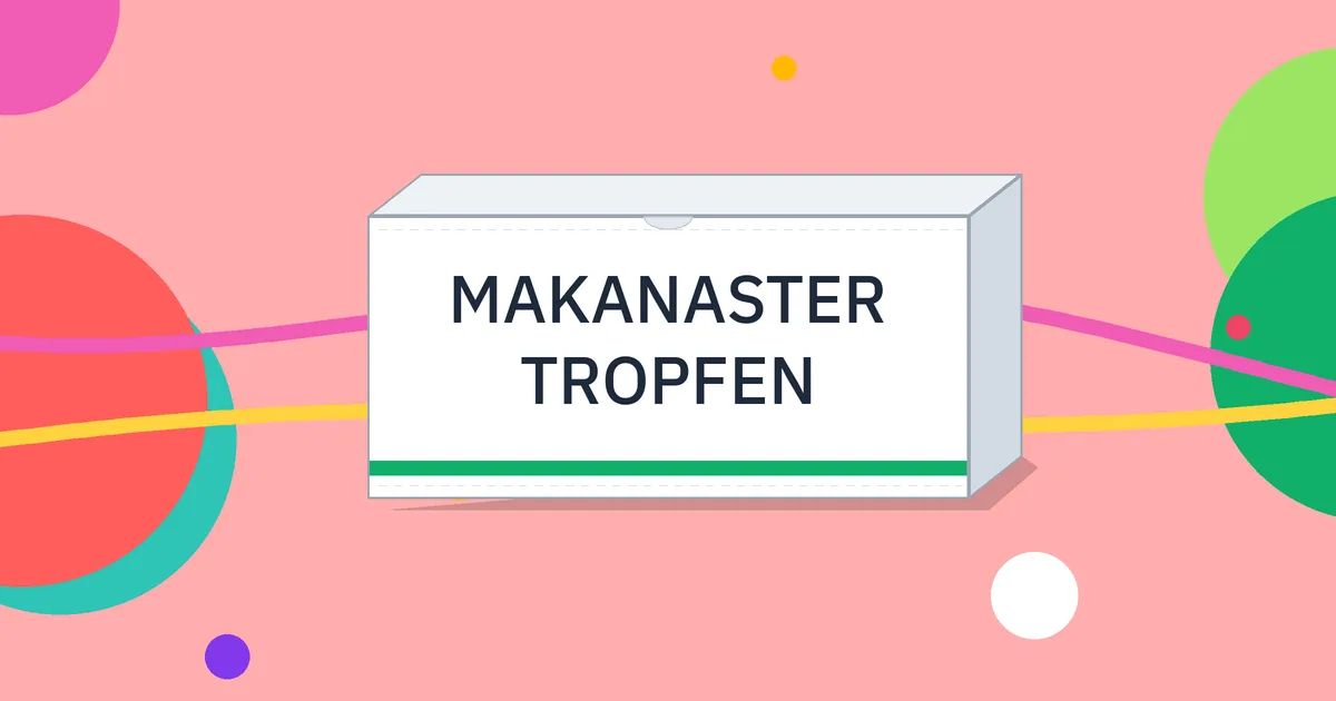Symbolbild: Packung mit der Aufschrift MAKANASTER TROPFEN (PZN 15230059) – Verfügbarkeit und Bezug in Apotheken in Frankfurt am Main