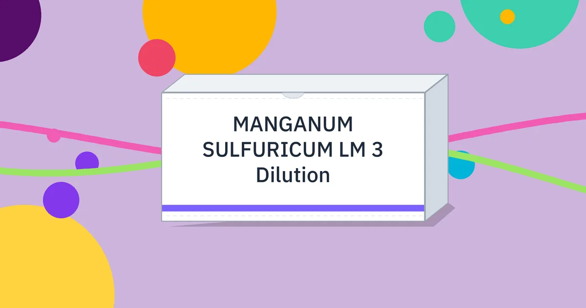 Symbolbild: Packung mit der Aufschrift MANGANUM SULFURICUM LM 3 Dilution (PZN 12945906) – Verfügbarkeit und Bezug in Apotheken in Frankfurt am Main