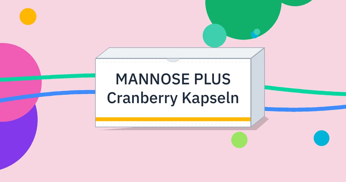 Symbolbild: Packung mit der Aufschrift MANNOSE PLUS Cranberry Kapseln (PZN 15576208) – Verfügbarkeit und Bezug in Apotheken in Frankfurt am Main