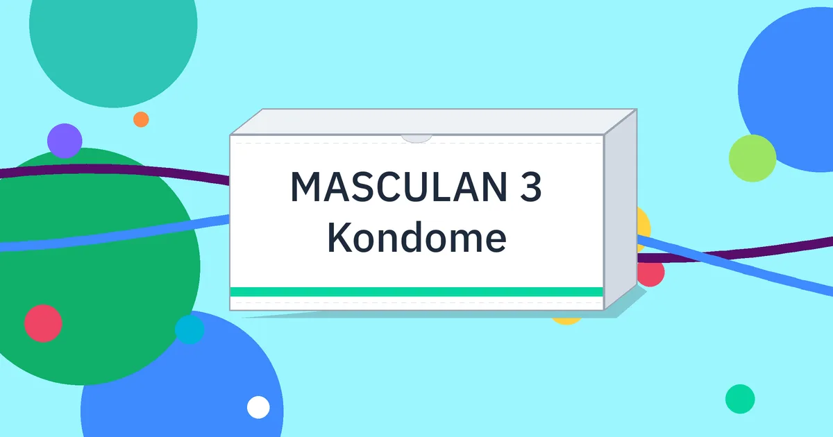 Symbolbild: Packung mit der Aufschrift MASCULAN 3 Kondome (PZN 06087545) – Verfügbarkeit und Bezug in Apotheken in Frankfurt am Main