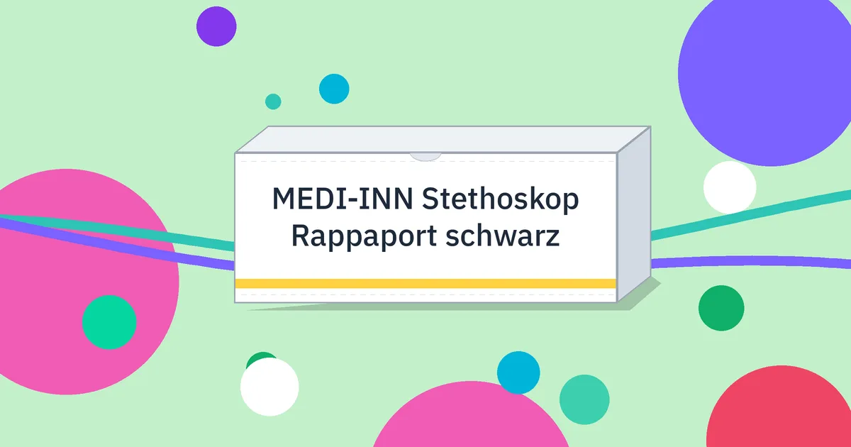 Symbolbild: Packung mit der Aufschrift MEDI-INN Stethoskop Rappaport schwarz (PZN 18658131) – Verfügbarkeit und Bezug in Apotheken in Frankfurt am Main