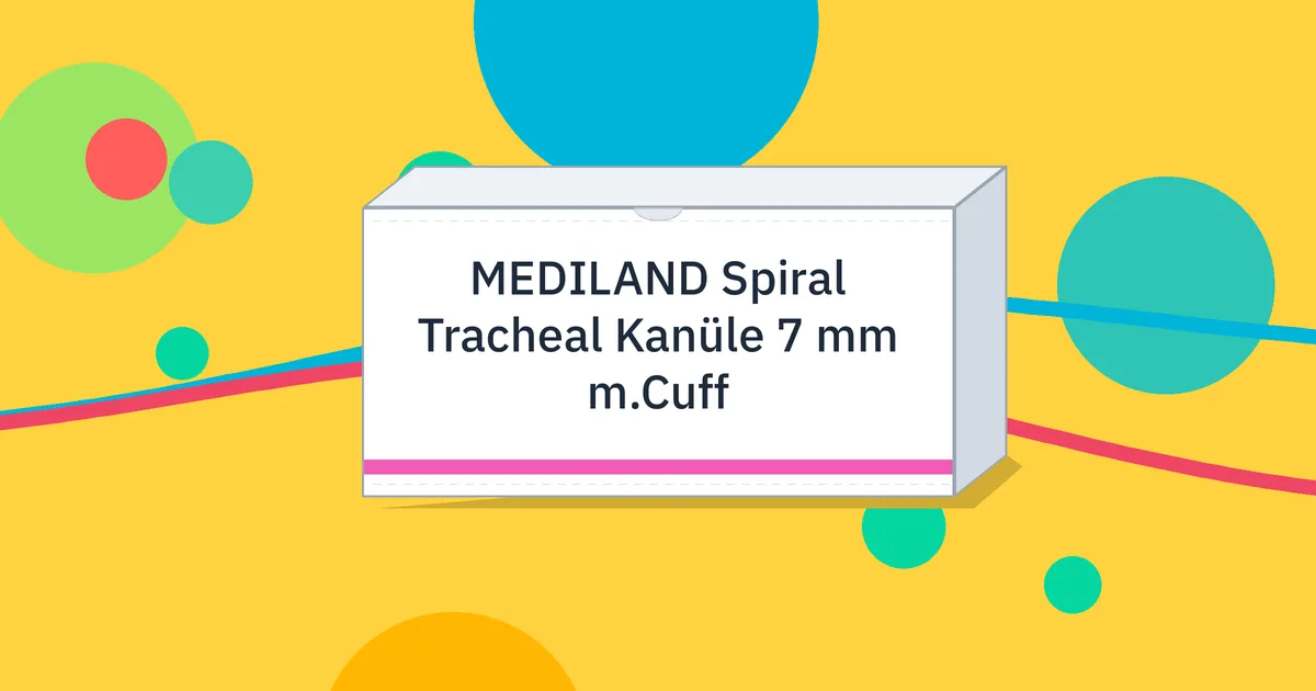 Symbolbild: Packung mit der Aufschrift MEDILAND Spiral Tracheal Kanüle 7 mm m.Cuff (PZN 05987413) – Verfügbarkeit und Bezug in Apotheken in Frankfurt am Main
