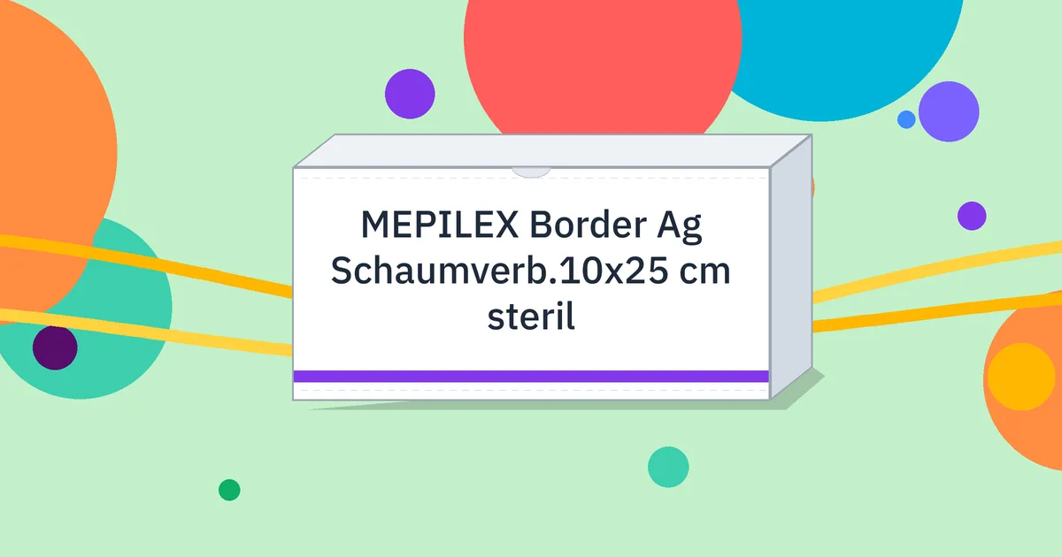 Symbolbild: Packung mit der Aufschrift MEPILEX Border Ag Schaumverb.10x25 cm steril (PZN 06130407) – Verfügbarkeit und Bezug in Apotheken in Frankfurt am Main