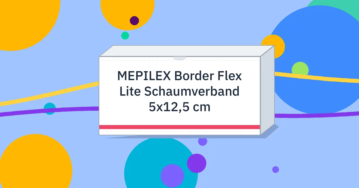Symbolbild: Packung mit der Aufschrift MEPILEX Border Flex Lite Schaumverband 5x12,5 cm (PZN 18719105) – Verfügbarkeit und Bezug in Apotheken in Frankfurt am Main