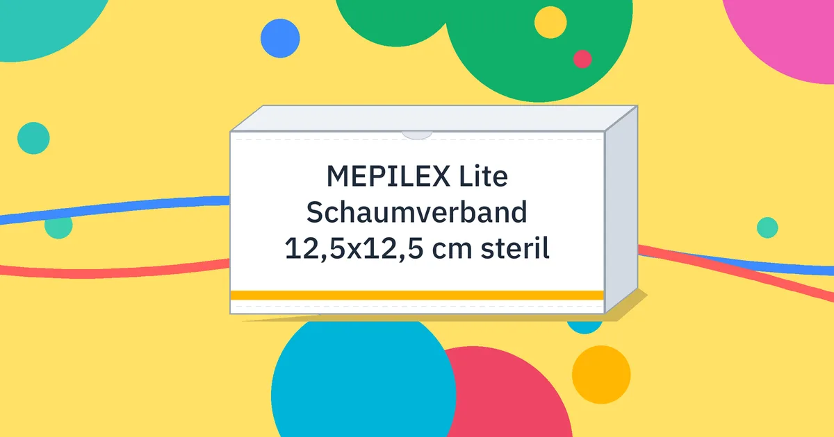 Symbolbild: Packung mit der Aufschrift MEPILEX Lite Schaumverband 12,5x12,5 cm steril (PZN 10264220) – Verfügbarkeit und Bezug in Apotheken in Frankfurt am Main