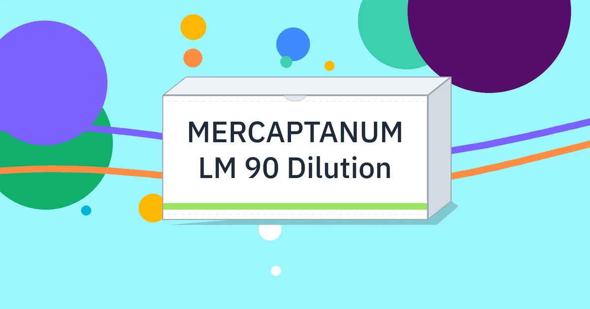 Symbolbild: Packung mit der Aufschrift MERCAPTANUM LM 90 Dilution (PZN 13605897) – Verfügbarkeit und Bezug in Apotheken in Frankfurt am Main