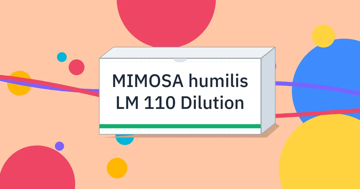 Symbolbild: Packung mit der Aufschrift MIMOSA humilis LM 110 Dilution (PZN 13608708) – Verfügbarkeit und Bezug in Apotheken in Frankfurt am Main