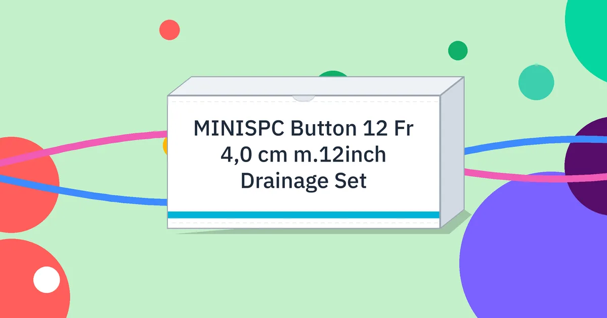 Symbolbild: Packung mit der Aufschrift MINISPC Button 12 Fr 4,0 cm m.12inch Drainage Set (PZN 20820515) – Verfügbarkeit und Bezug in Apotheken in Frankfurt am Main