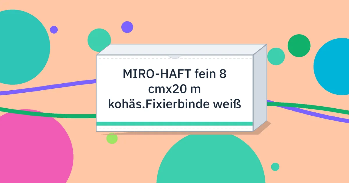 Symbolbild: Packung mit der Aufschrift MIRO-HAFT fein 8 cmx20 m kohäs.Fixierbinde weiß (PZN 19191310) – Verfügbarkeit und Bezug in Apotheken in Frankfurt am Main