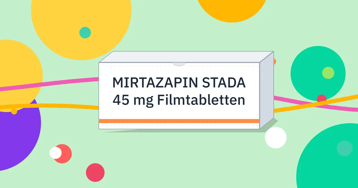 Symbolbild: Packung mit der Aufschrift MIRTAZAPIN STADA 45 mg Filmtabletten (PZN 02269108) – Verfügbarkeit und Bezug in Apotheken in Frankfurt am Main