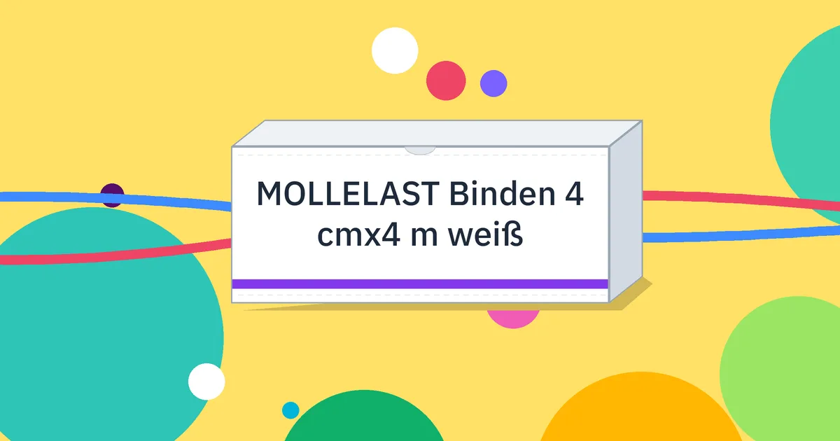 Symbolbild: Packung mit der Aufschrift MOLLELAST Binden 4 cmx4 m weiß (PZN 19702785) – Verfügbarkeit und Bezug in Apotheken in Frankfurt am Main