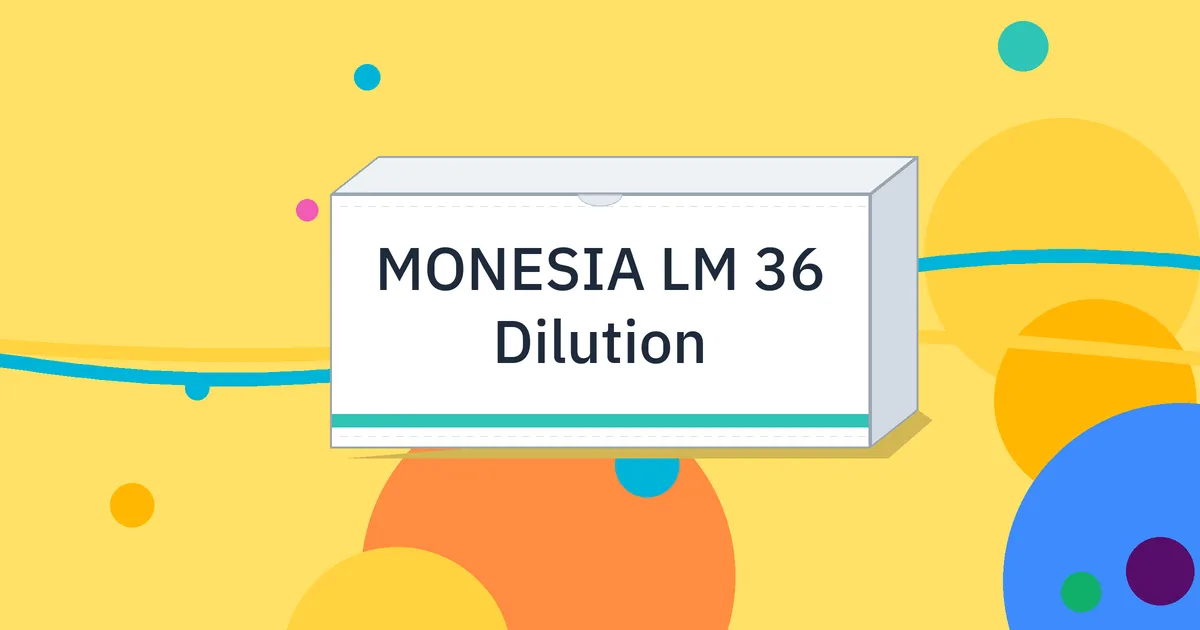 Symbolbild: Packung mit der Aufschrift MONESIA LM 36 Dilution (PZN 13610970) – Verfügbarkeit und Bezug in Apotheken in Frankfurt am Main