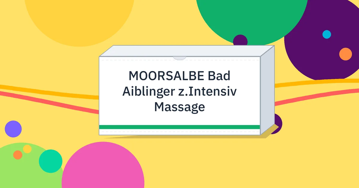 Symbolbild: Packung mit der Aufschrift MOORSALBE Bad Aiblinger z.Intensiv Massage (PZN 06090607) – Verfügbarkeit und Bezug in Apotheken in Frankfurt am Main