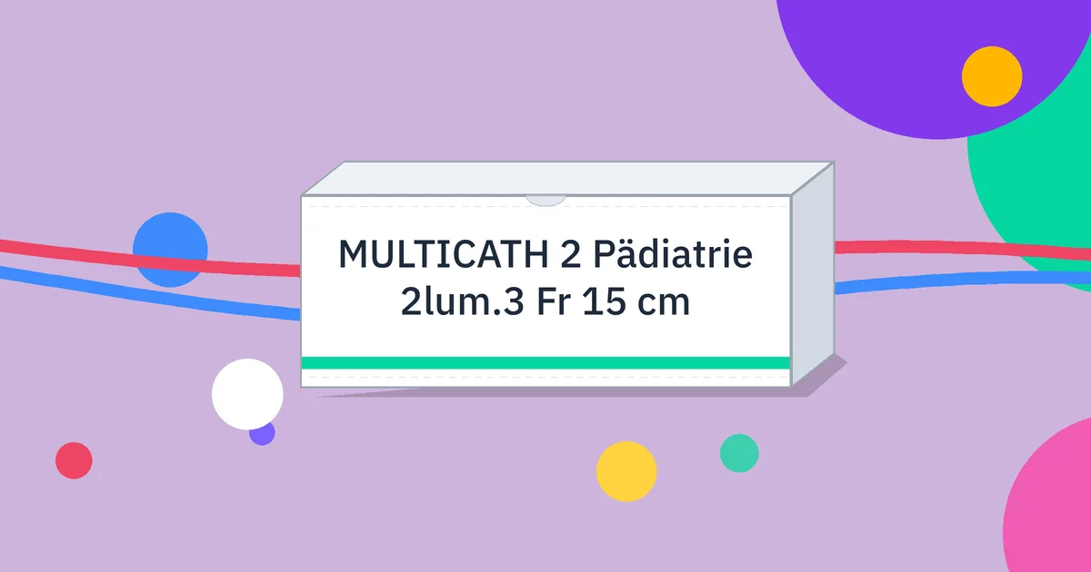 Symbolbild: Packung mit der Aufschrift MULTICATH 2 Pädiatrie 2lum.3 Fr 15 cm (PZN 09380582) – Verfügbarkeit und Bezug in Apotheken in Frankfurt am Main