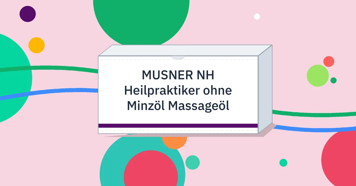 Symbolbild: Packung mit der Aufschrift MUSNER NH Heilpraktiker ohne Minzöl Massageöl (PZN 11128134) – Verfügbarkeit und Bezug in Apotheken in Frankfurt am Main