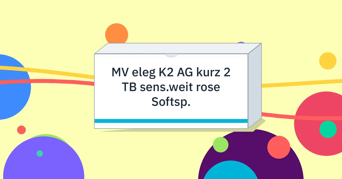 Symbolbild: Packung mit der Aufschrift MV eleg K2 AG kurz 2 TB sens.weit rose Softsp. (PZN 14697536) – Verfügbarkeit und Bezug in Apotheken in Frankfurt am Main