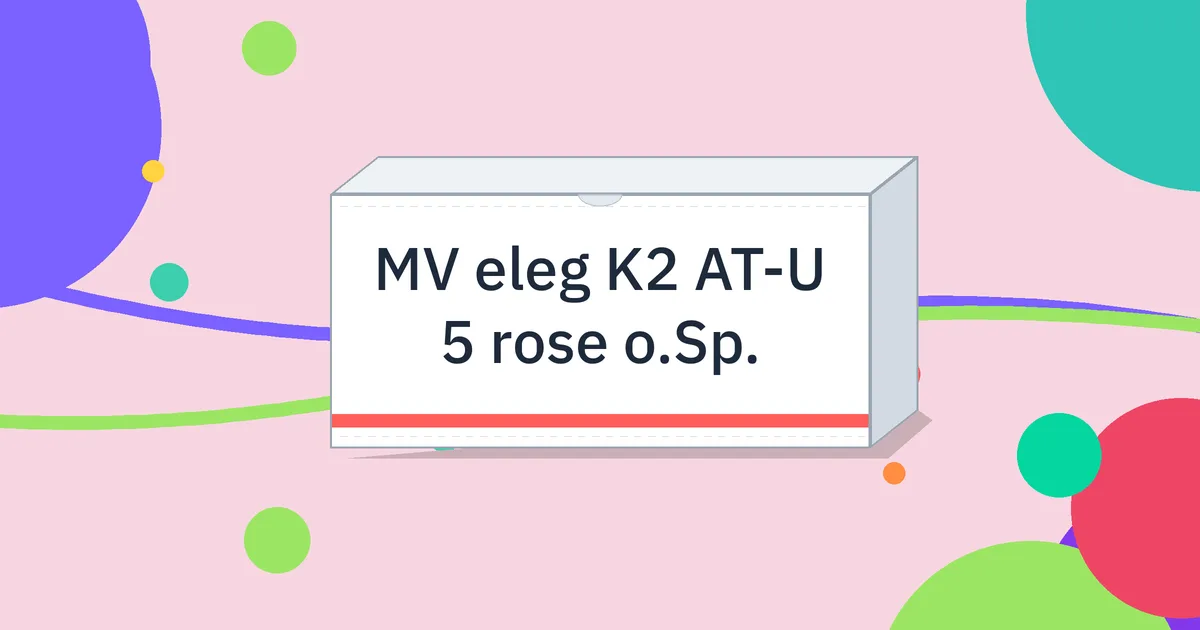 Symbolbild: Packung mit der Aufschrift MV eleg K2 AT-U 5 rose o.Sp. (PZN 15291078) – Verfügbarkeit und Bezug in Apotheken in Frankfurt am Main