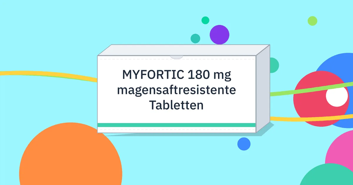 Symbolbild: Packung mit der Aufschrift MYFORTIC 180 mg magensaftresistente Tabletten (PZN 10738310) – Verfügbarkeit und Bezug in Apotheken in Frankfurt am Main